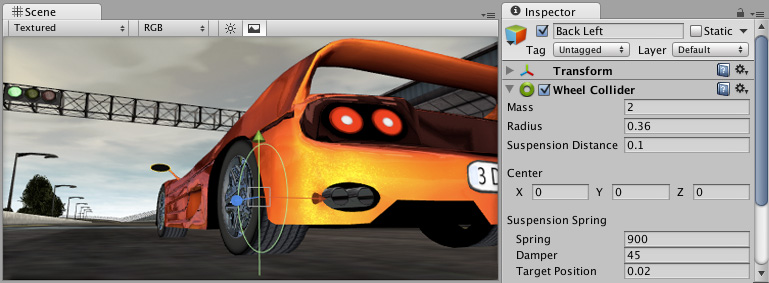 Unity Manual Wheel Collider Component Reference