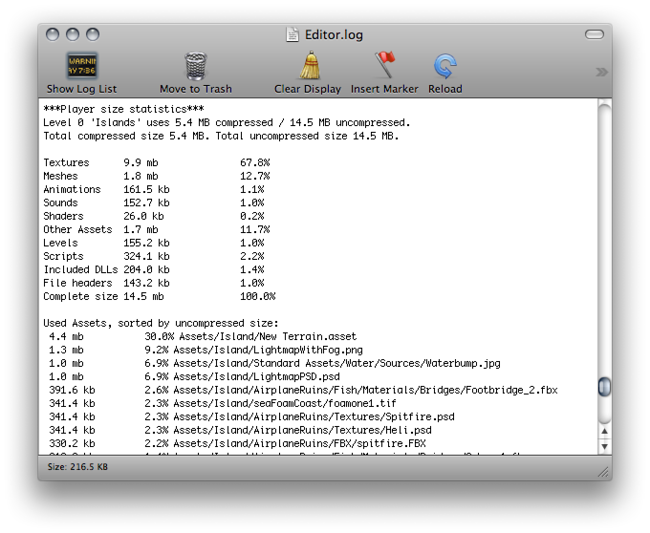 Unity Manual Reducing The File Size Of The Build