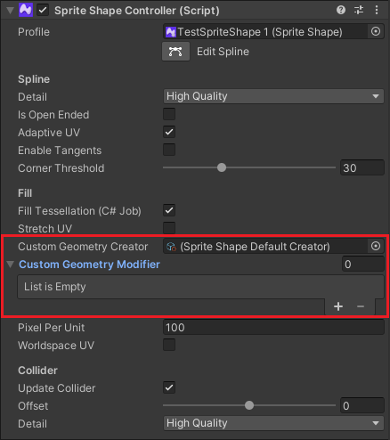 Generating Custom Geometry | 2D SpriteShape | 9.1.0