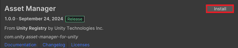 Package Installation | Asset Manager | 1.5.0