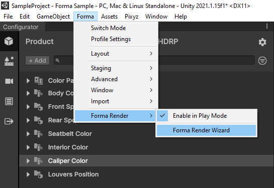 Get started with Forma Render | Unity Forma Render | 1.2.3