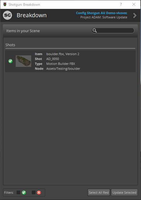 Updating Assets with the Scene Breakdown Tool | Shotgrid for Unity | 1. ...