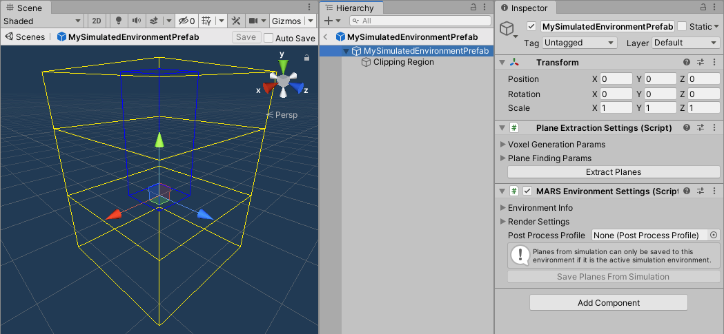 A simulated environment prefab