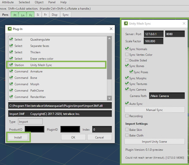 Installation | MeshSync DCC Plugins | 0.8.1-preview