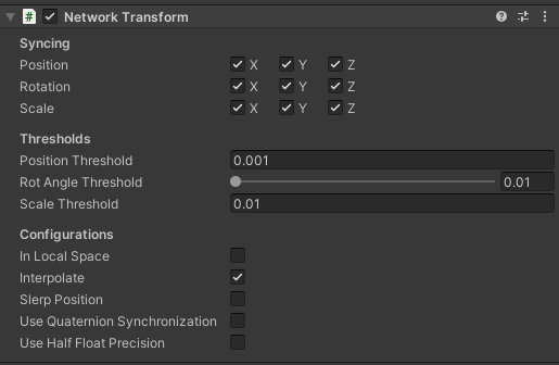 NetworkTransform | Netcode for GameObjects | 1.15.0