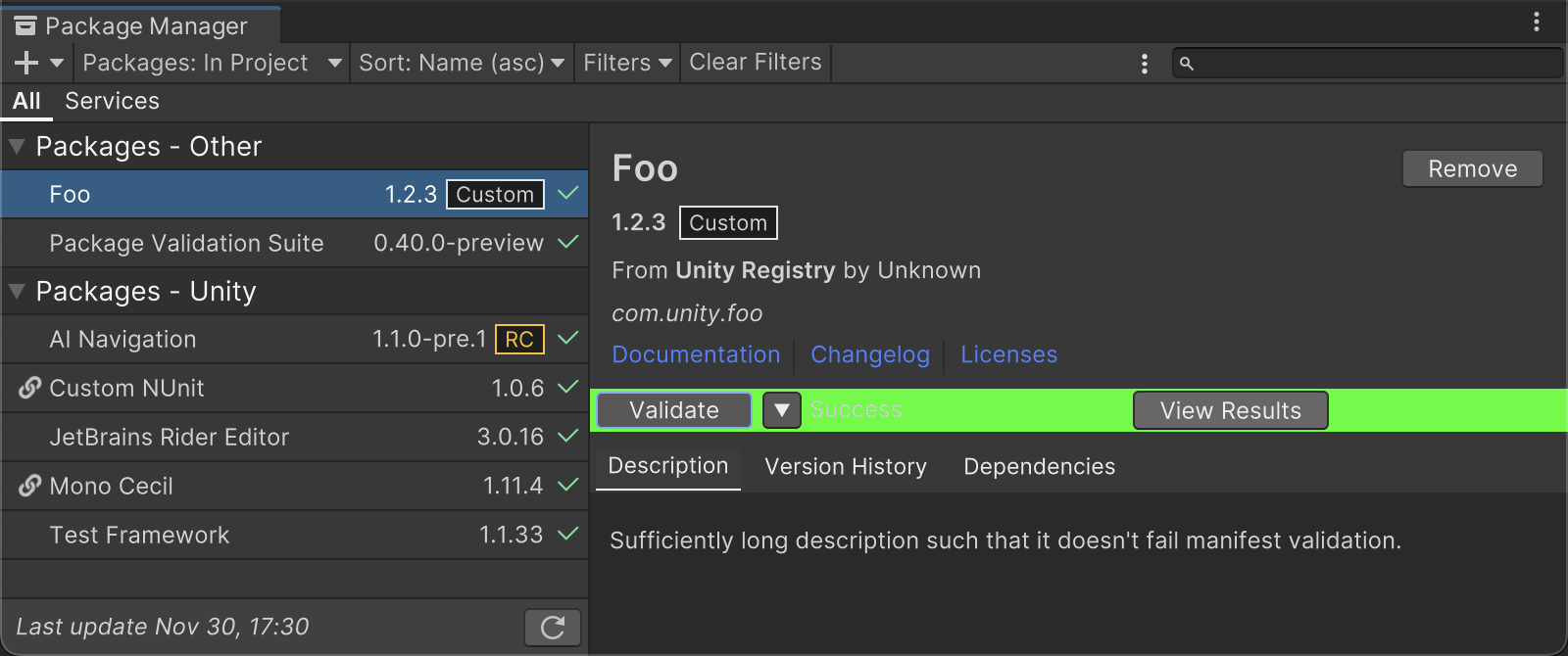 Package Validation Suite | Package Validation Suite | 0.68.0-preview