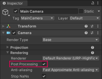 Post-processing in the Universal Render Pipeline | Universal RP | 16.0.0