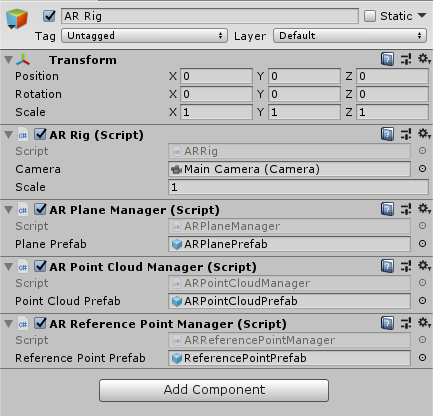 AR Rig with Managers