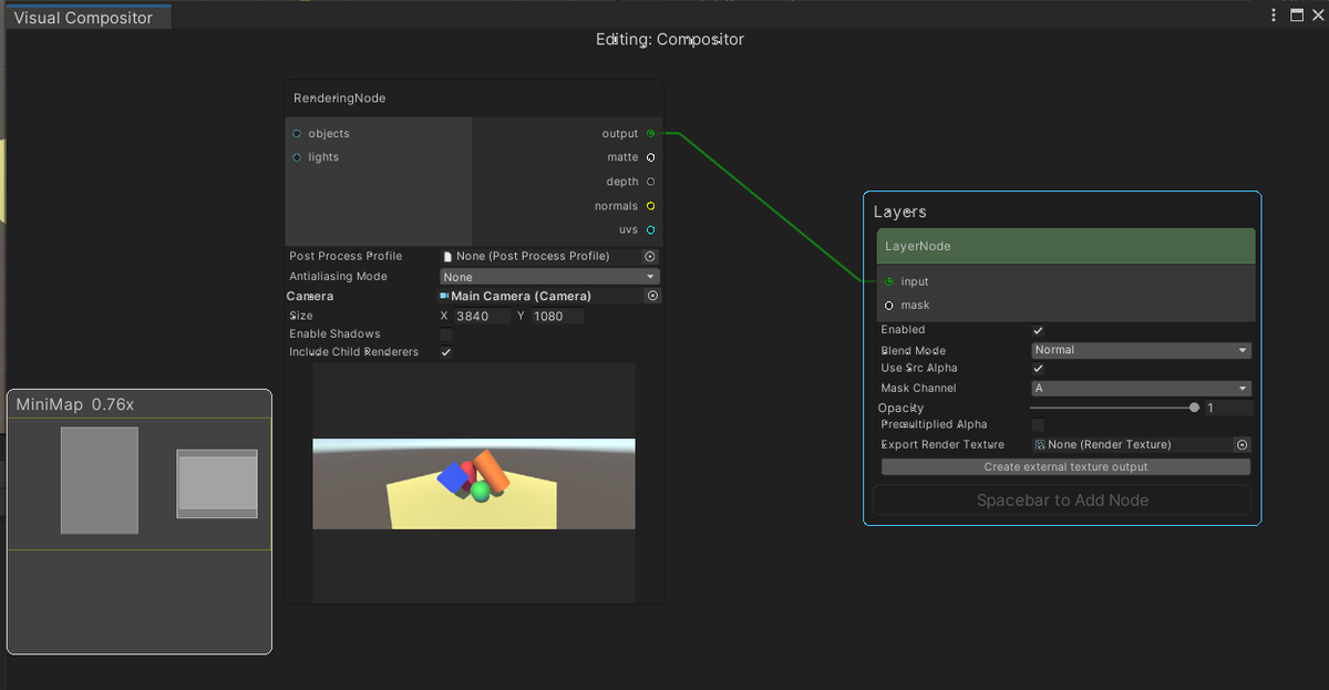Visual Compositor ウィンドウ | Visual Compositor | 0.12.2-preview