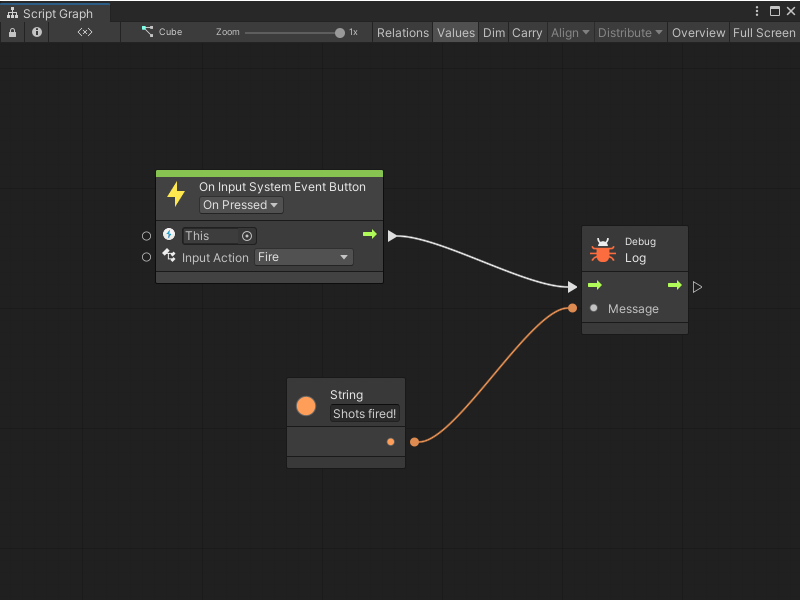 Input System を使用してプレイヤー入力を取得する | Visual Scripting | 1.8.0-pre.1