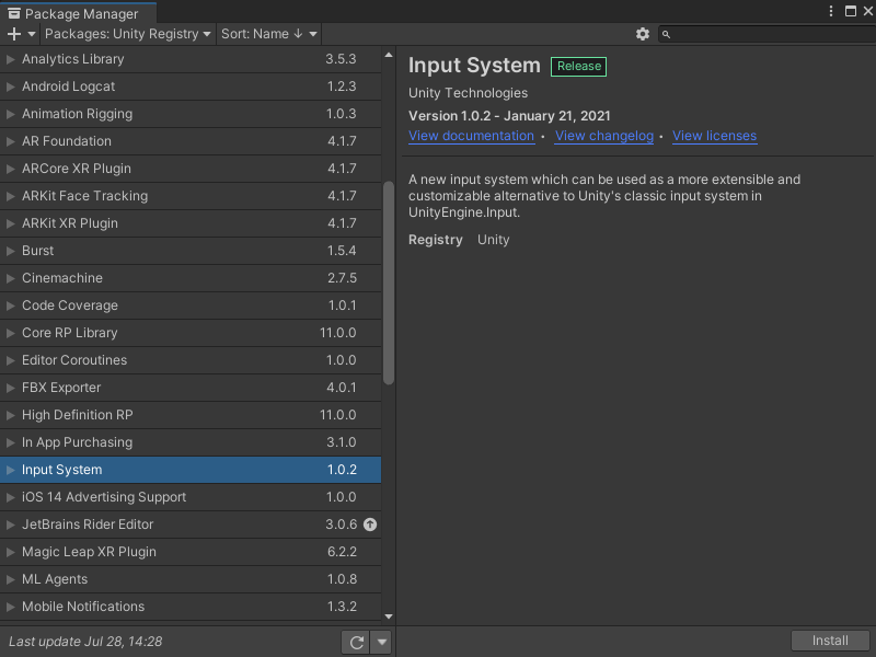 Input System を使用してプレイヤー入力を取得する | Visual Scripting | 1.8.0-pre.1