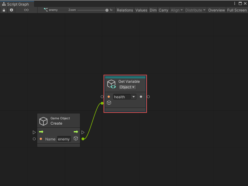 Variable ノード | Visual Scripting | 1.8.0-pre.1