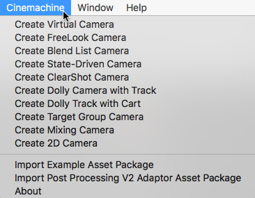 시작하기(Getting started) | Cinemachine | 2.3.5-preview.3