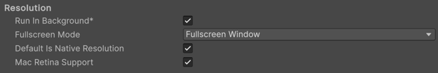 Unity Manual Windows Player Settings